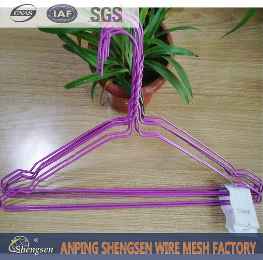 Colored PVC Coated Wire Hangers - White/Blue/Golden/Red